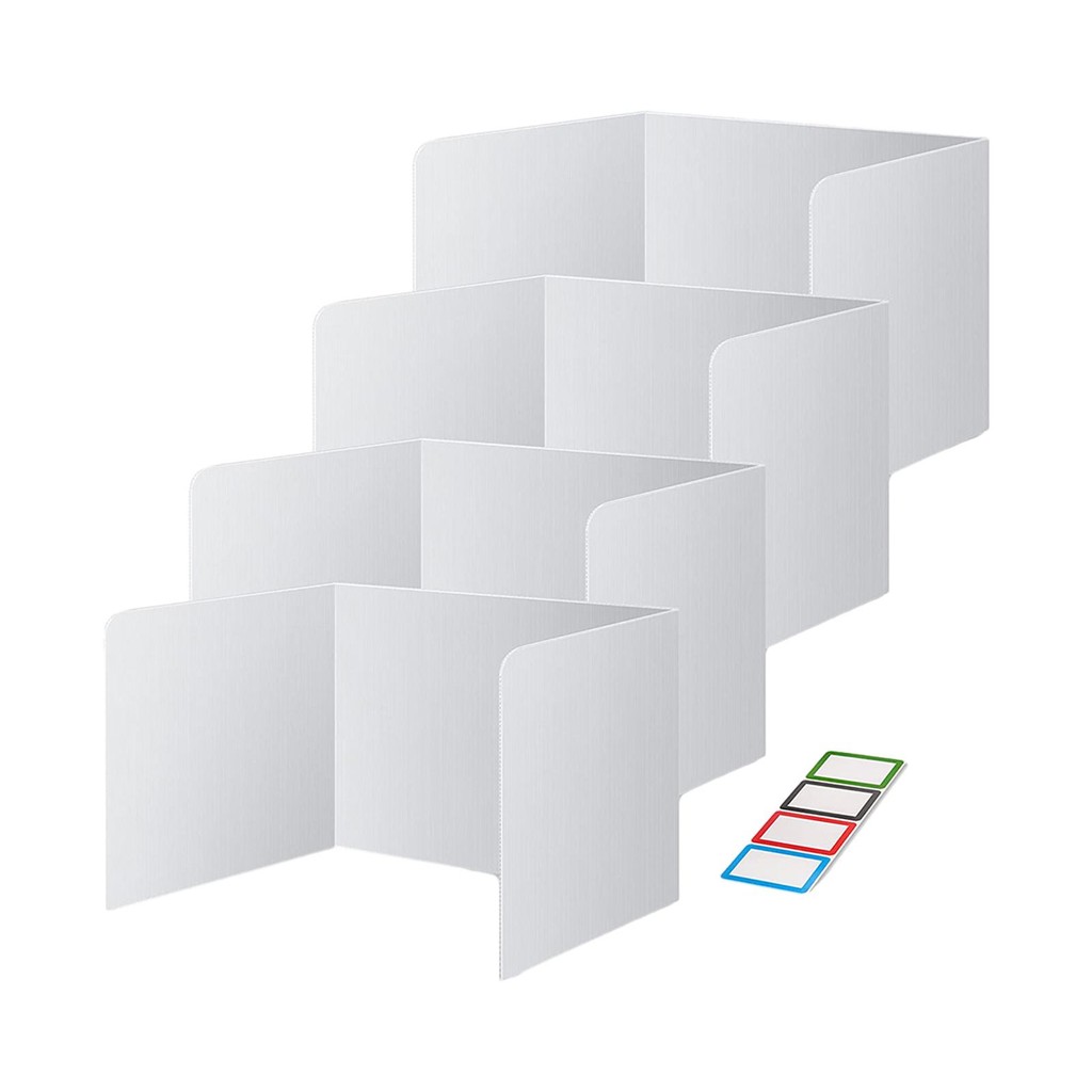 Jual 4x Classroom Desk Dividers Durable Study Carrel Divider Plastic ...