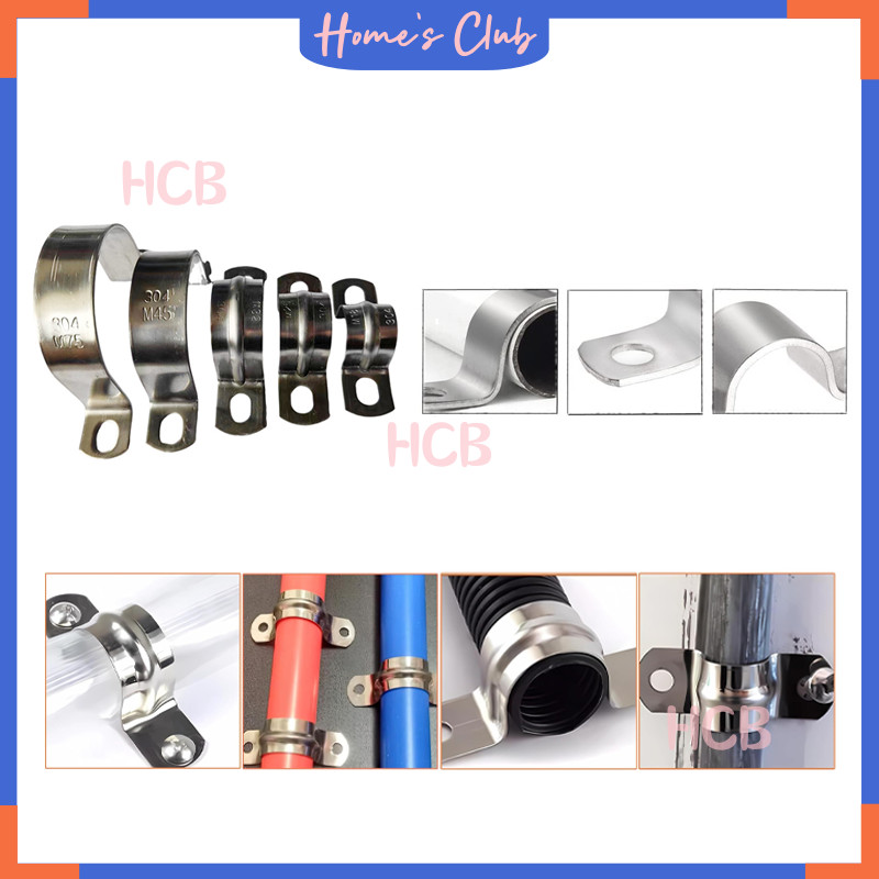 Jual Klem Pipa Paralon Model Omega 1/2" 3/4" / Clamps Omega Galvanis ...