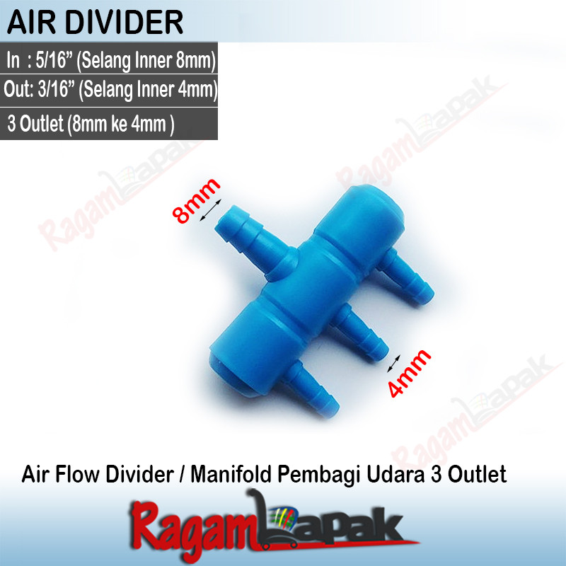 Jual Air Flow Divider / Manifold Pembagi Udara 3 Outlet 5/16" ke 3/16 ...