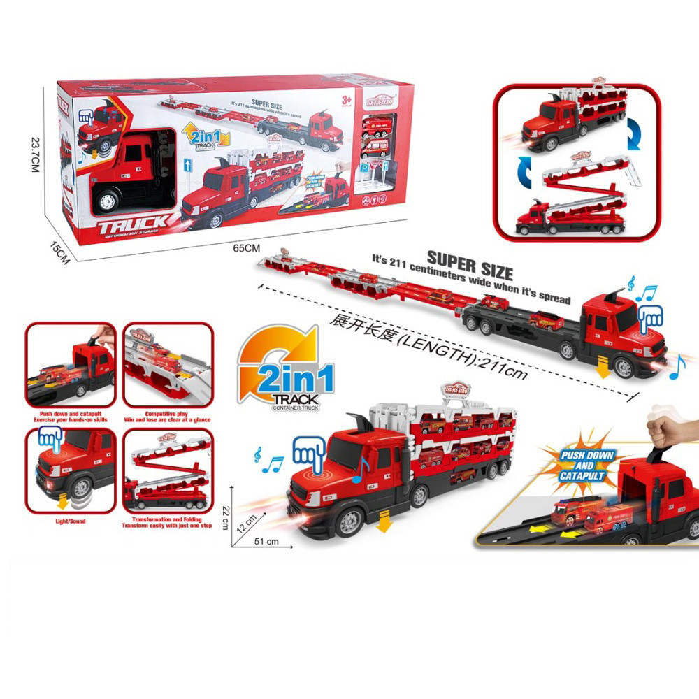 Jual Mainan Truk Mobil Pemadam Kebakaran 2 Jalur Balap Besar 2in1 Fire ...