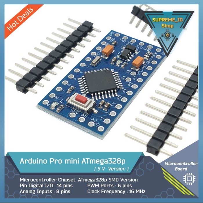 Jual DS99 Arduino Pro mini ATmega328 16 Mhz Microcontroller Dev Board - 5V Clone | Shopee Indonesia