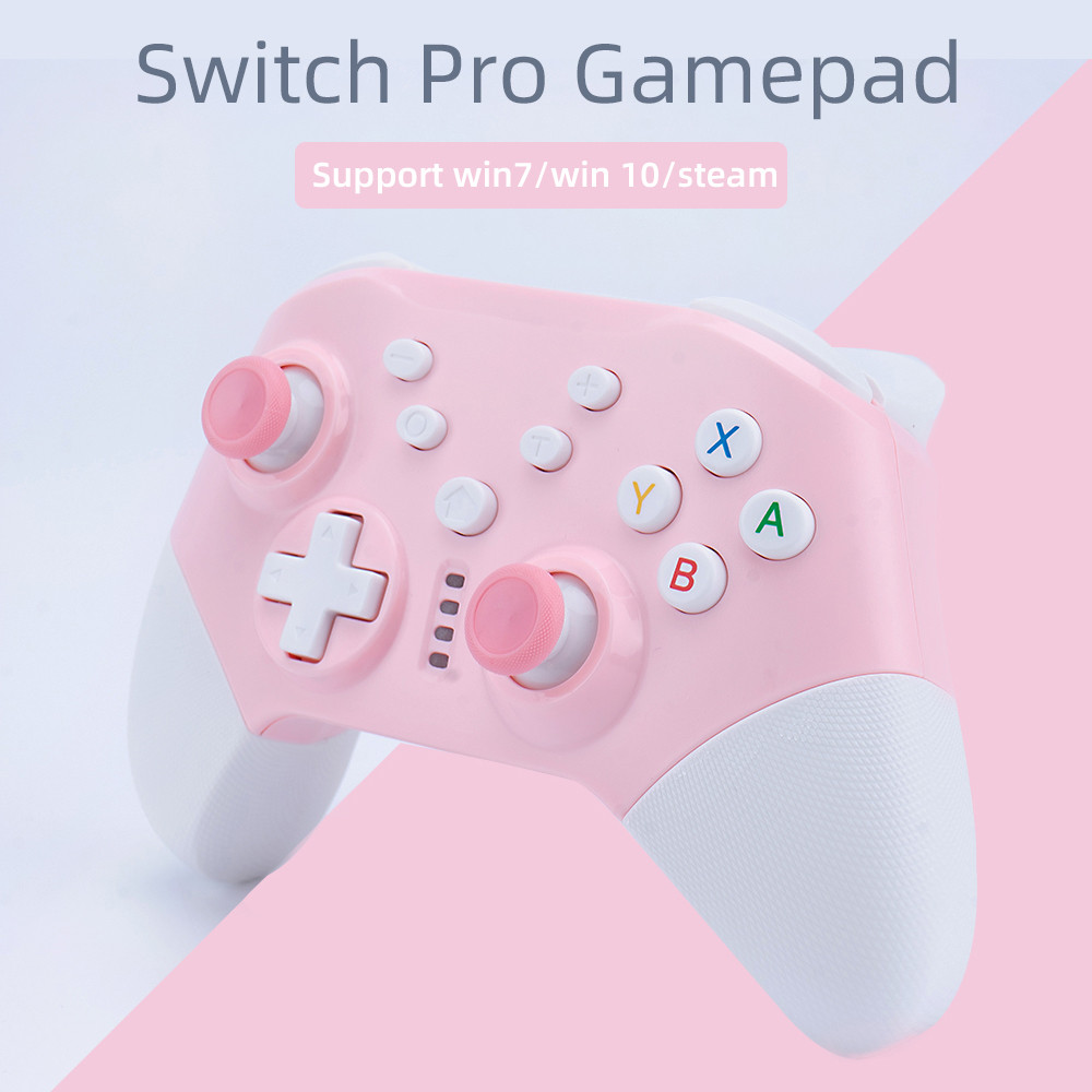 Jual Switch Pro gamepad supports switch console with dual motor vibration, pink game controller ...