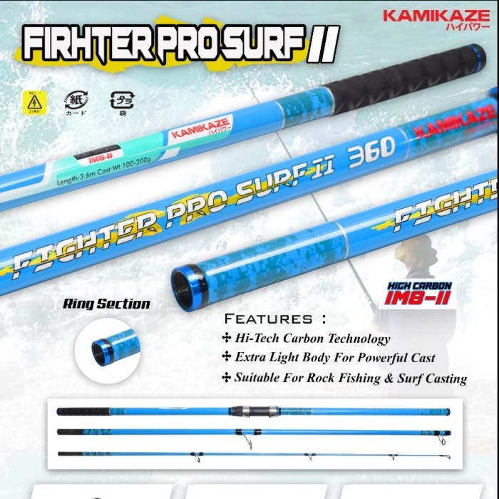 Jual Joran Pancing KAMIKAZE FIGHTER PRO SURF II 360 390 420 450 | Joran ...