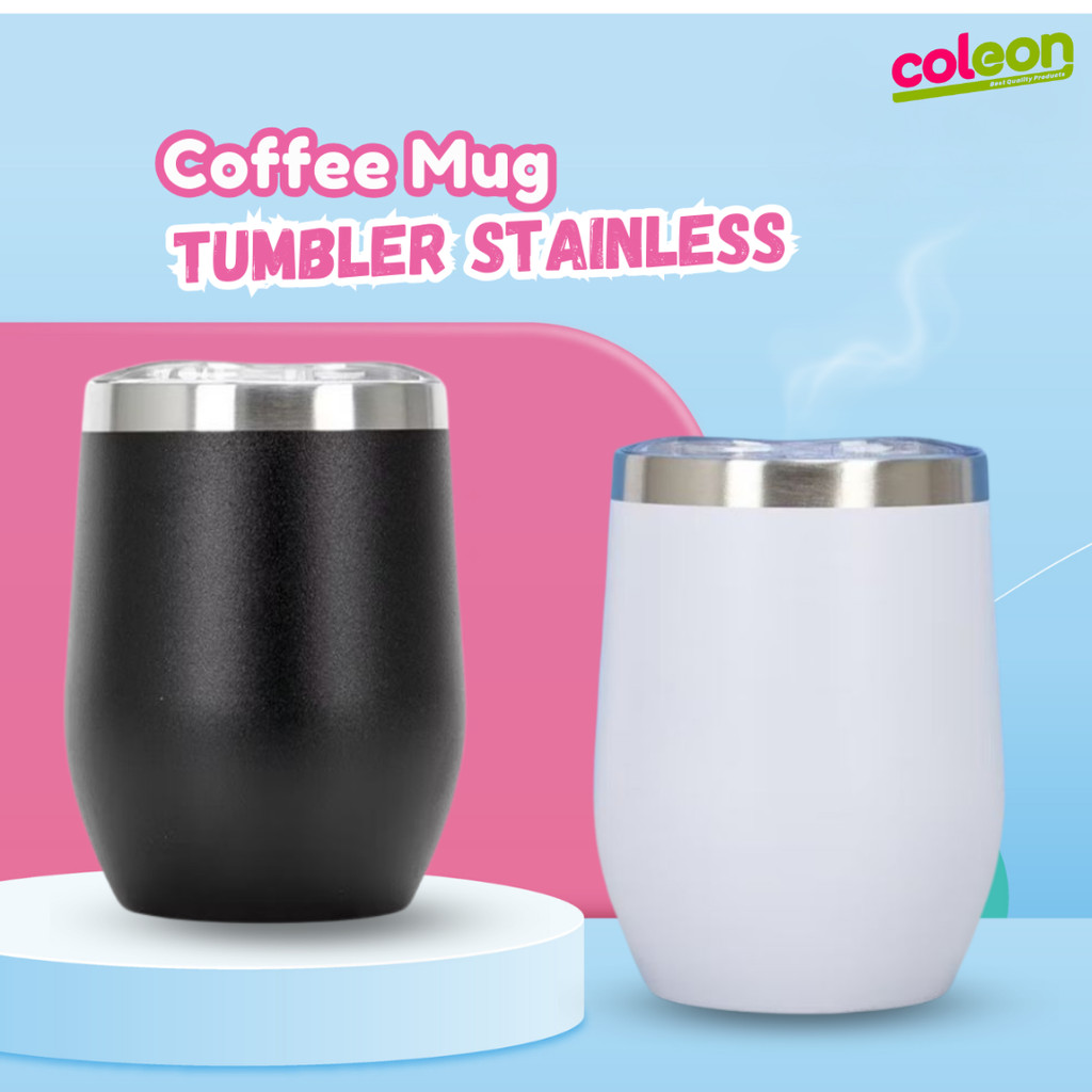Jual Tumbler Stainless / Coffee Mug Egg Cangkir Kopi Travel Cup 360ml ...