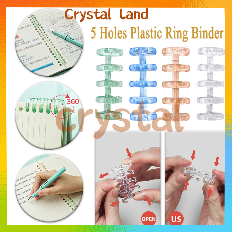 Jual Ring Binding Binder Plastik / Lubang Spiral Binder DIY Loose Leaf ...