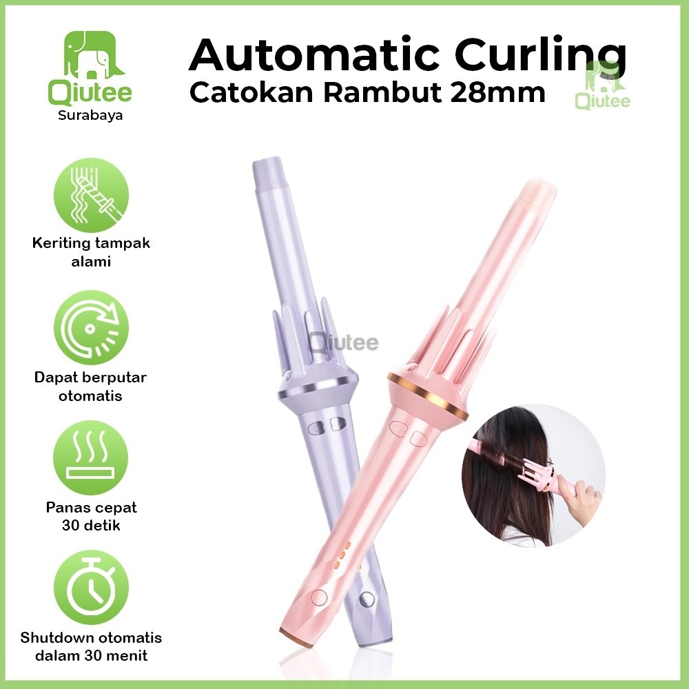 Jual Qiutee Catokan Curly Otomatis 28MM Curly Rambut Keriting UNGU ...