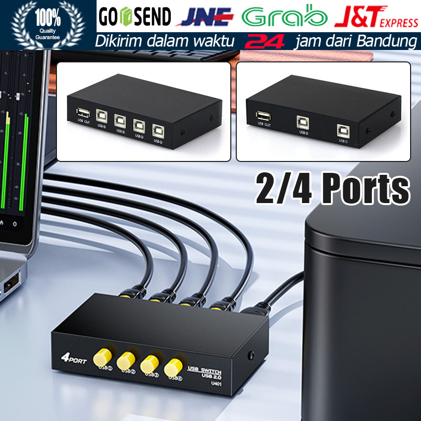 Jual Data Switch USB / Manual Switch Printer 4Port Gaintech / Swith Hub Printer 4 Port 1 Printer ...