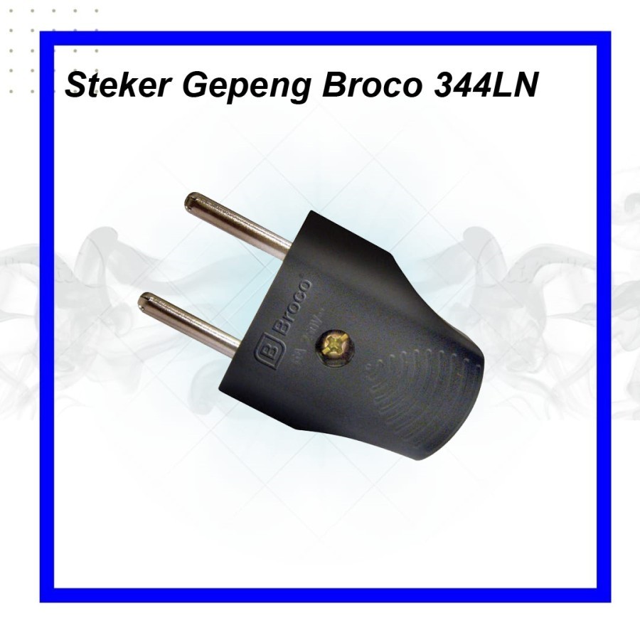 Jual BROCO 344LN STD 2-Pole Plug 6A 250V Black - Steker Biasa | Shopee Indonesia