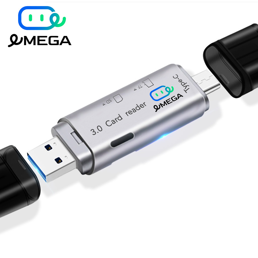 Jual eMEGA OTG Adapter Card Reader 6 in 1 USB 3.0 Type C / Micro USB ...