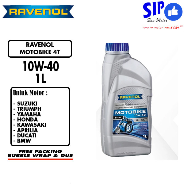 Jual OLI RAVENOL MOTOBIKE 10W - 40 MADE IN GERMANY 1Liter | Shopee Indonesia