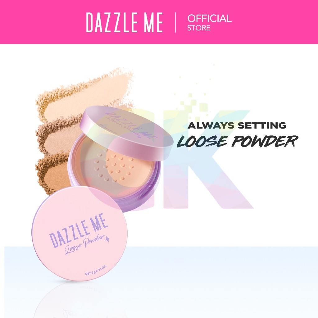 Jual DAZZLE ME Always Setting Loose Powder BPOM | Soft Smooth Long ...
