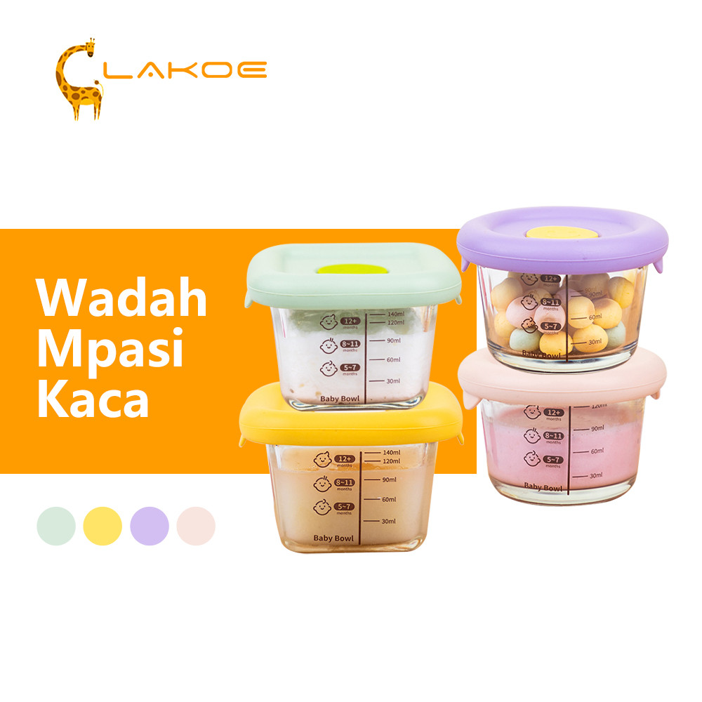 Jual LAKOEOFFICIALMALL Wadah Mpasi Kaca Baby Food Container Tempat ...