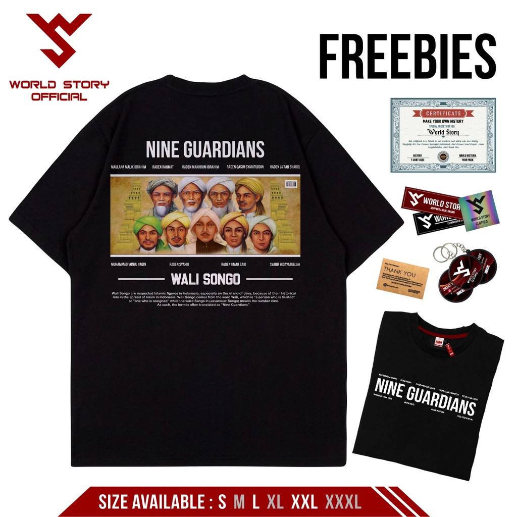Jual World Story Clothes - Kaos Jawa Wali Songo Hitam | Shopee Indonesia