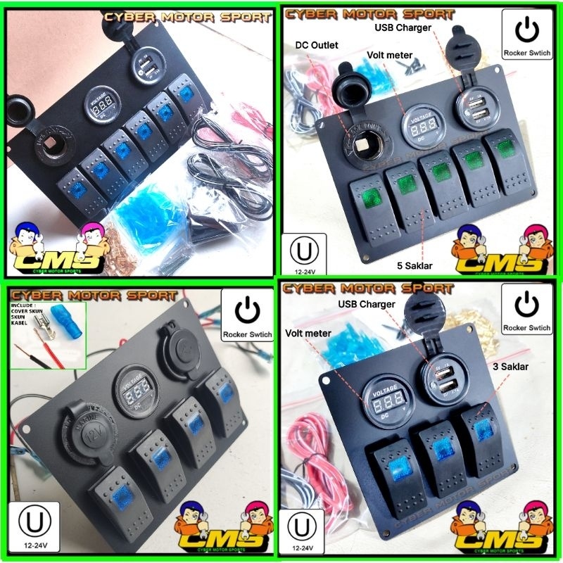 Jual saklar Panel dashboard add on universal . soket usb charger ...