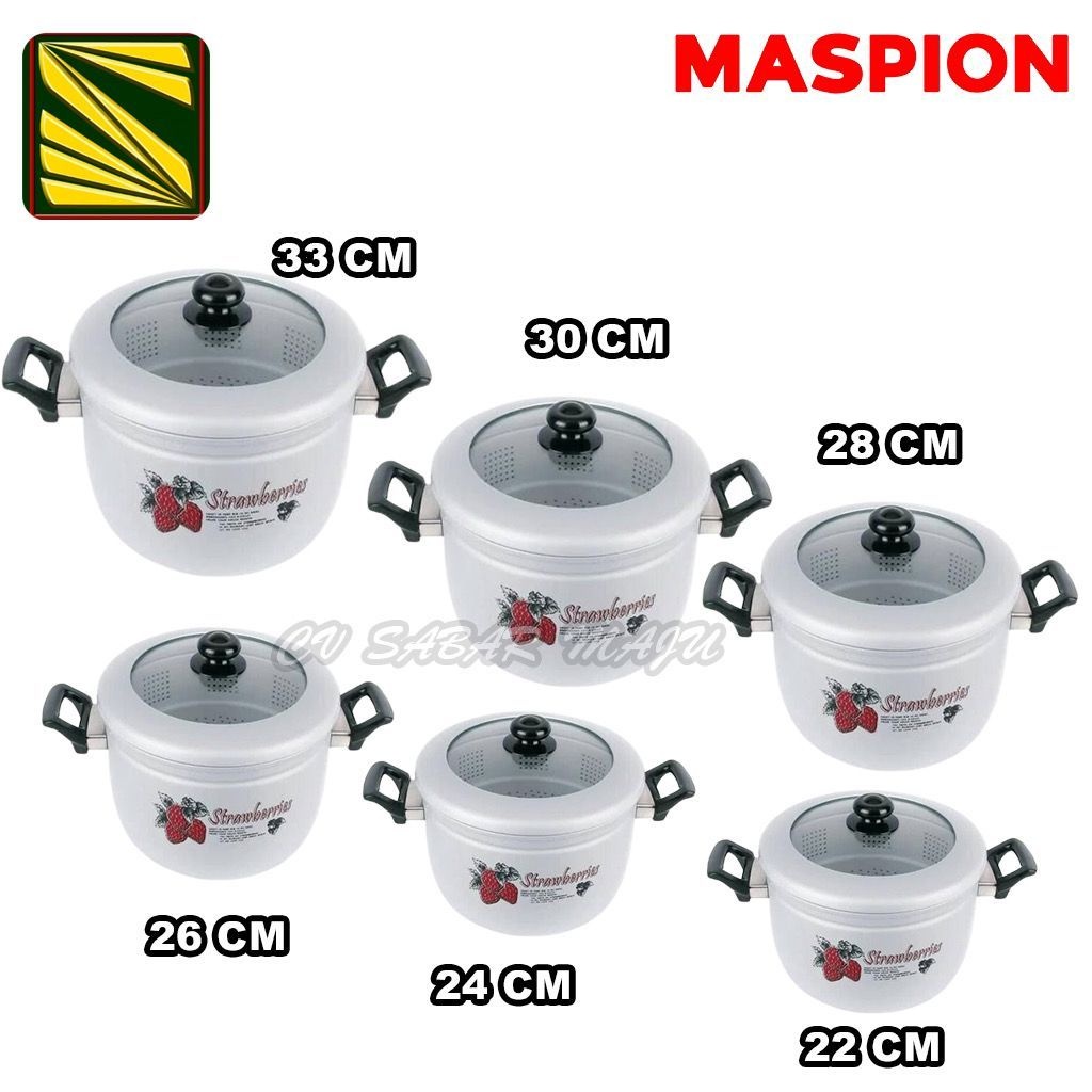 Jual PANCI PANCA GUNA | STEAMER RICE COOKER MASPION 22 24 26 28 30 33 37 40 CM LANGSENG NASI ...