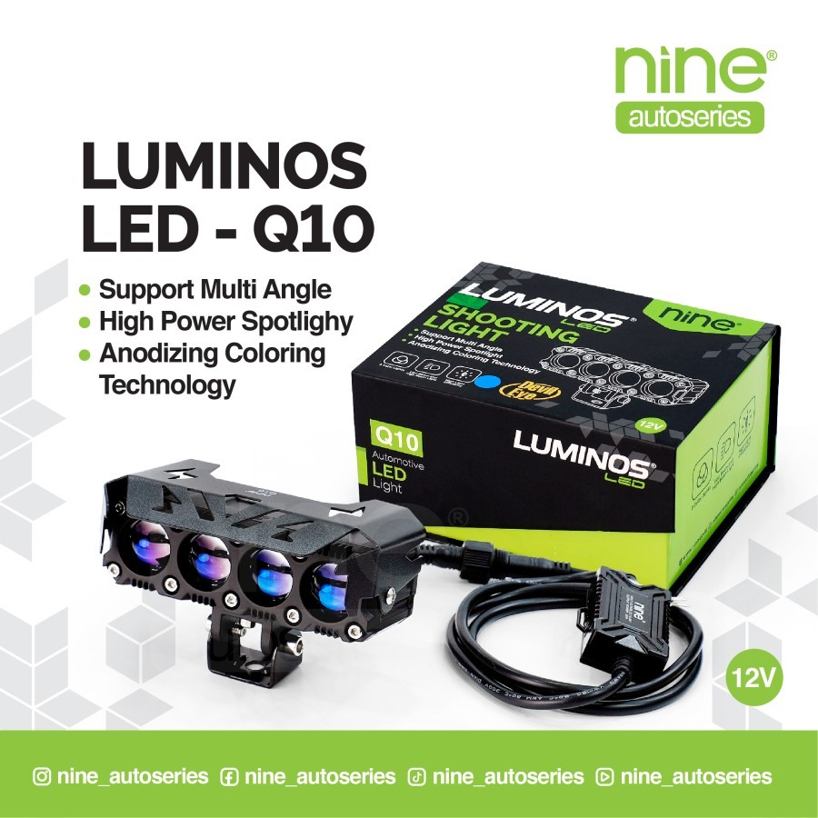 Jual LAMPU TEMBAK/SHOOTING LIGHT LED 4 MATA LED NINE LUMINOSLED Q10 ...