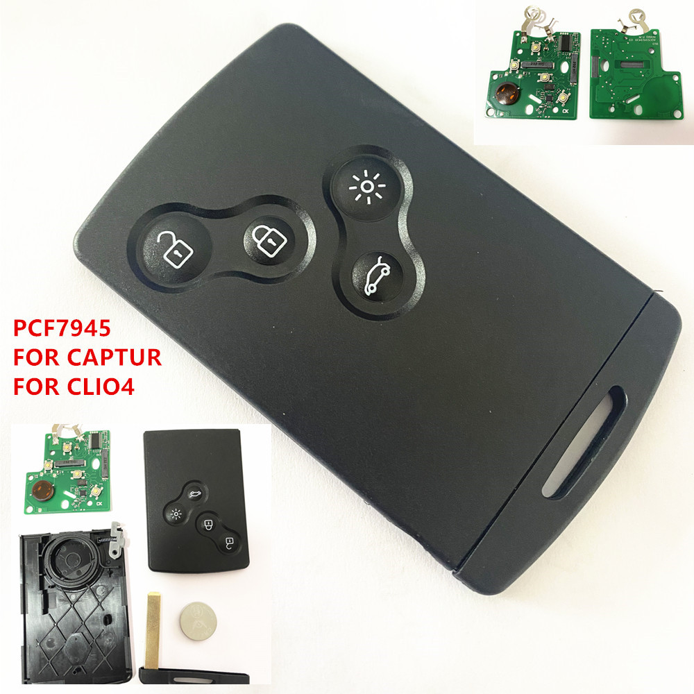 Jual 5pcs/lot 4 Button clio4 Keyless Car Key Smart Card Remote 433MHz ...