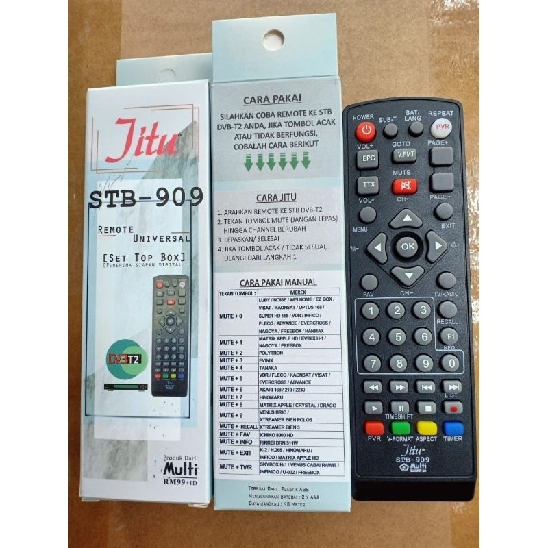 Jual REMOT JITU 909 STB / SET TOP BOX UNIVERSAL JITU STB-909 SEMUA MERK / REMOTE SEGALA MERK ...