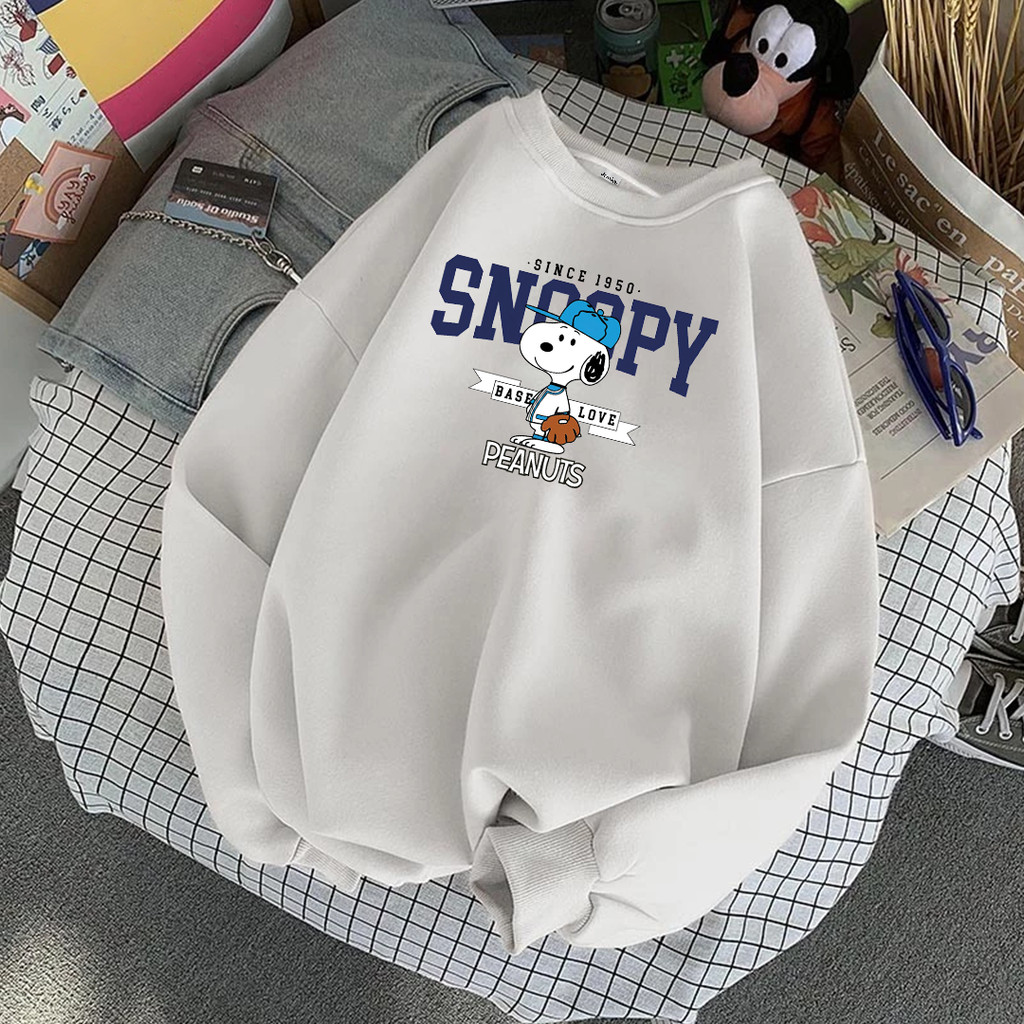 Jual Jessica Korean Crewneck Sweater Unisex Motif Kartun Snoopy Peanuts ...