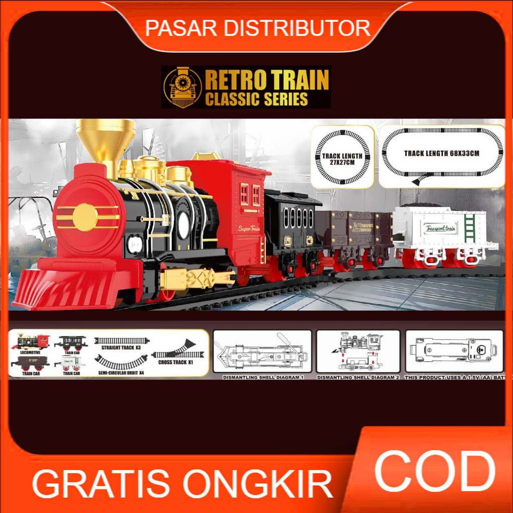 Jual Mainan Anak RETRO TRAIN CLASSIC SERIES XTS-3078 Mainan Kereta Api ...