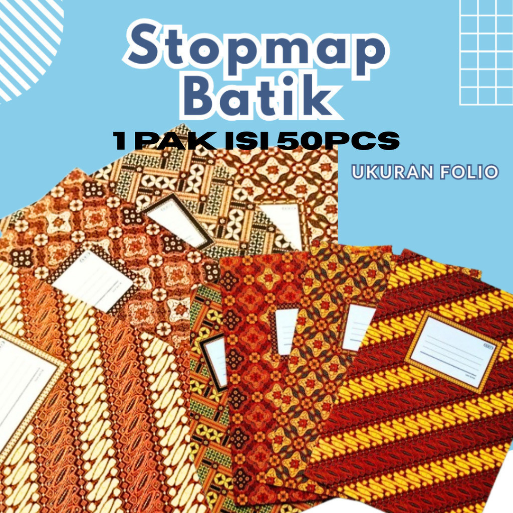 Jual (50 Pcs) Stop Map Batik / Map Batik Dokumen F4 / Map Kertas Tebal ...