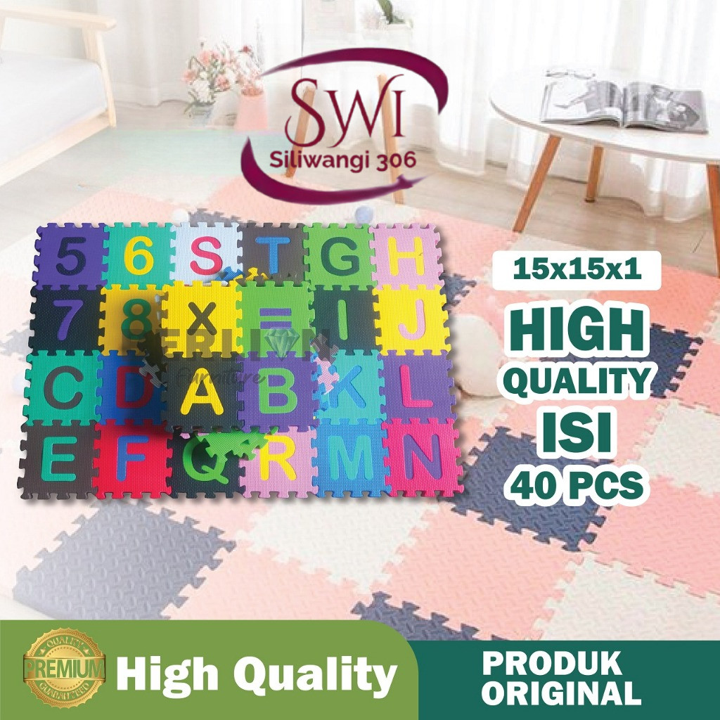 Jual Matras Puzzle Abjad / Huruf 15 x 15 Tbl 1 Cm isi 40 Pcs / Alas ...