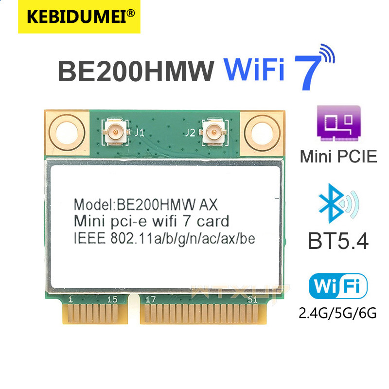 Jual BE200 WiFi 7 Mini PCI-E WiFi Card BE200HMW Wireless Network Card Bluetooth 5.4 Tri Band 2 ...