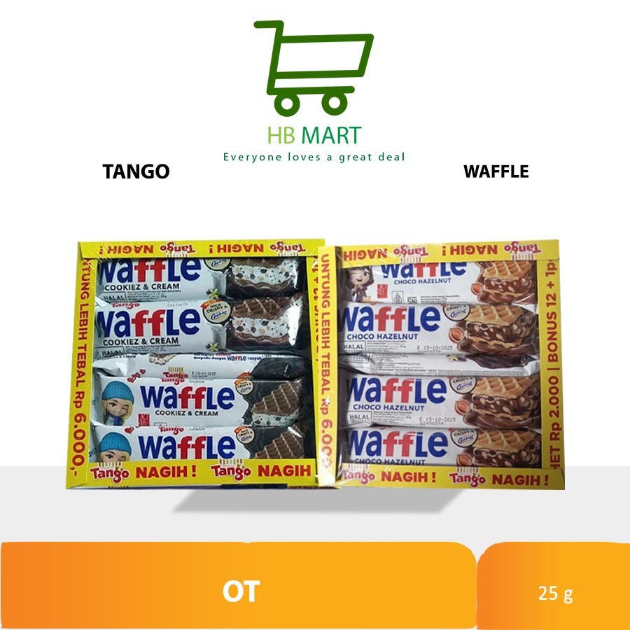 Jual TANGO WAFFLE CHOCO HAZELNUT / COOKIES CREAM 25 gr 𝐏𝐞𝐫 𝐁𝐎𝐗 | Shopee ...