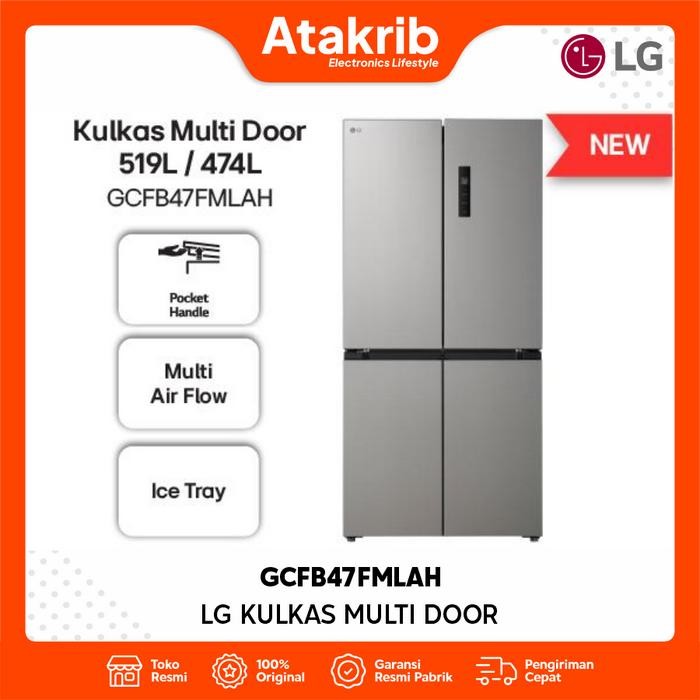 Jual LG KULKAS MULTI DOOR GCFB47FMLAH Smart Inverter 519L / 474L ...