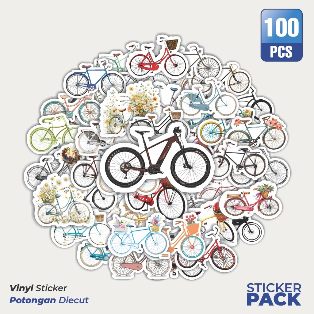 Jual 100 PCS STIKER Vintage Classic Bicycle [Sepeda Klasik Vintage ...