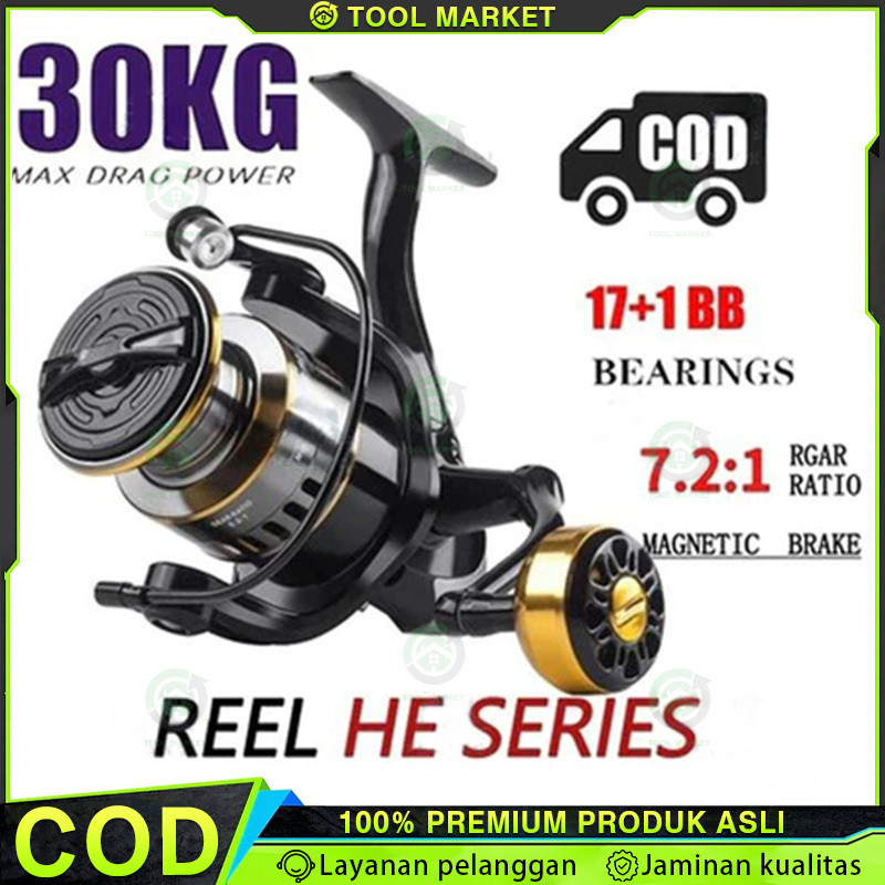 Jual Reel Pancing HE1000 - 7000 10 Kg / Reel Pancing Murah Kuat Power ...