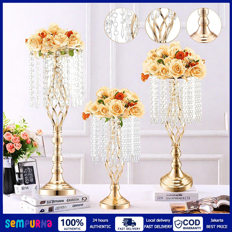 Jual Mermaid Crystal Stand Candle Holder Bunga 24 Gantungan Kristal Vas ...