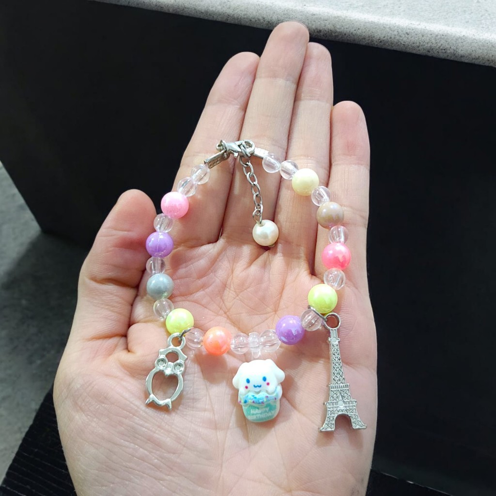 Jual STIPA Gelang Mote Charm Karakter Manik Warna Color Bangle Tangan ...