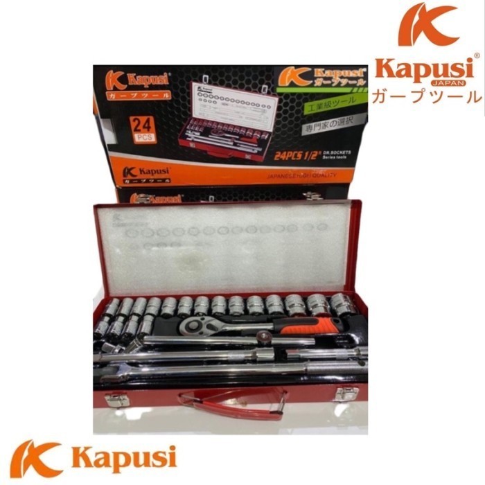 Jual Kapusi K-9770 Kunci Sok 24 Pcs 1/2 Inch Shock Socket Wrench Set 10 ...