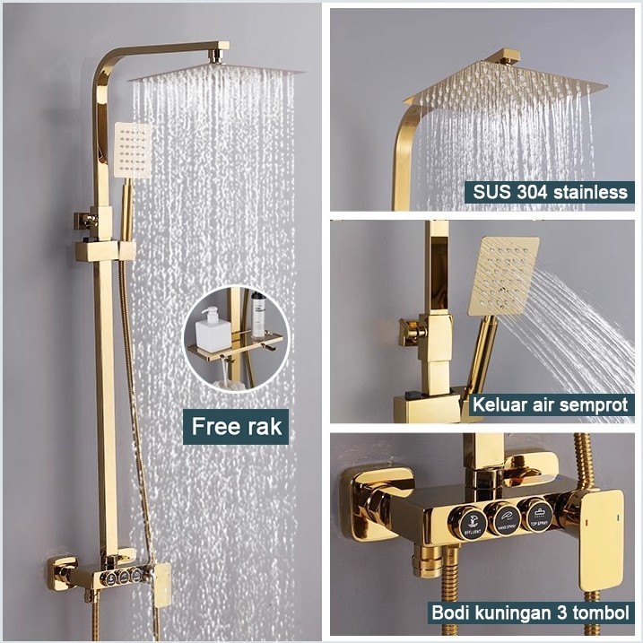 Jual ReadyShower Kamar Mandi 3 dalam 1 Persegi Panas-Dingin Dengan ...