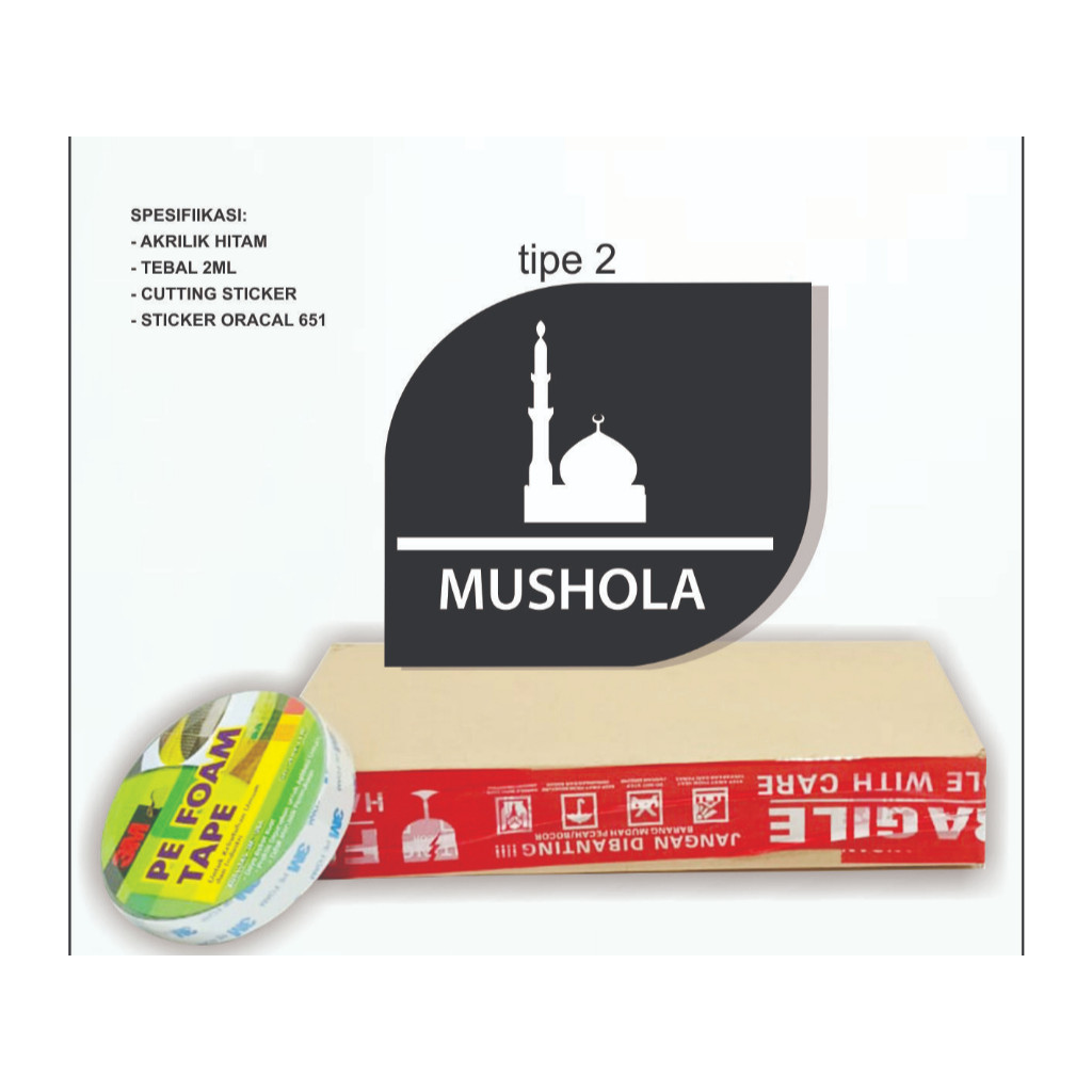 Jual Papan Akrilik Custom Sign Mushola | Sign Acrylic Signage Mushola ...
