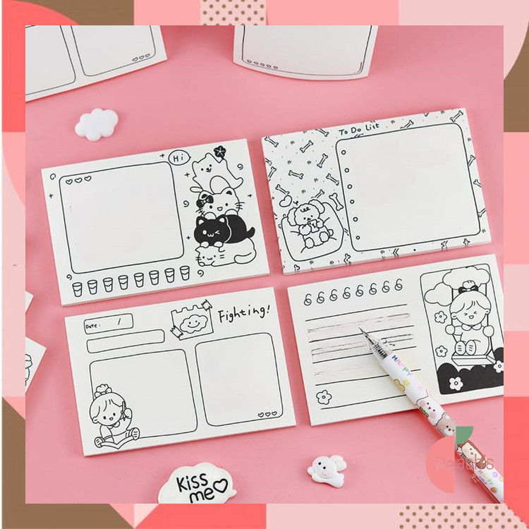 Jual PEACHs - S6272 Sticky Notes Motif Kartun Lucu / Memo Tempel Kartun ...