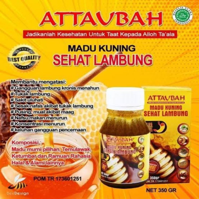 Jual Madu Kuning Sehat Lambung At-taubah 350 gram | Shopee Indonesia
