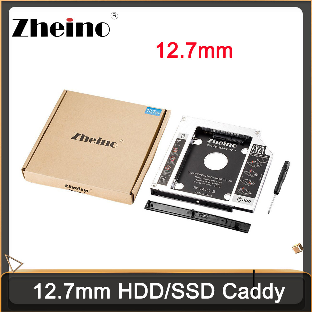 Jual Zheino Aluminum 12.7mm 2nd HDD SSD Caddy 2.5 SATA to SATA Frame ...