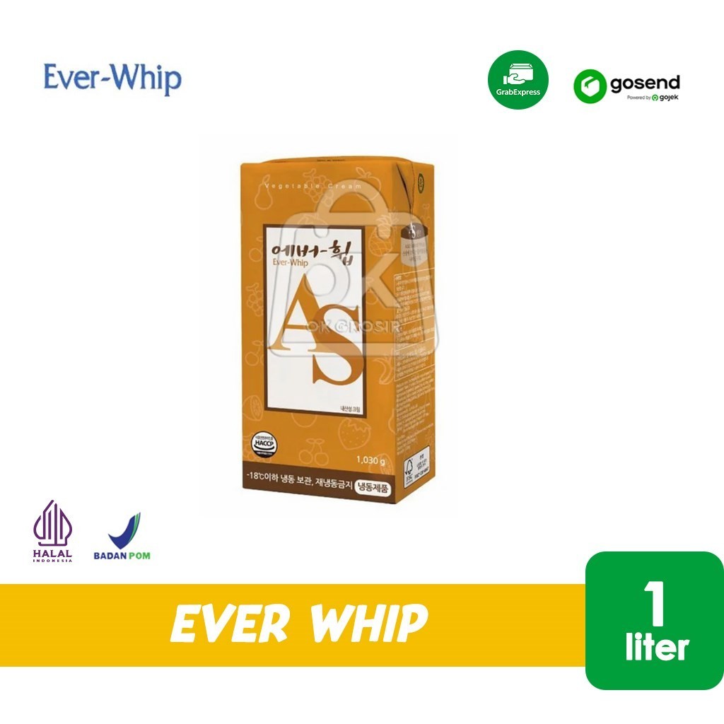 Jual EverWhip AS Non Dairy Whipping Cream Vegan Ever Whip Acid Stable ...