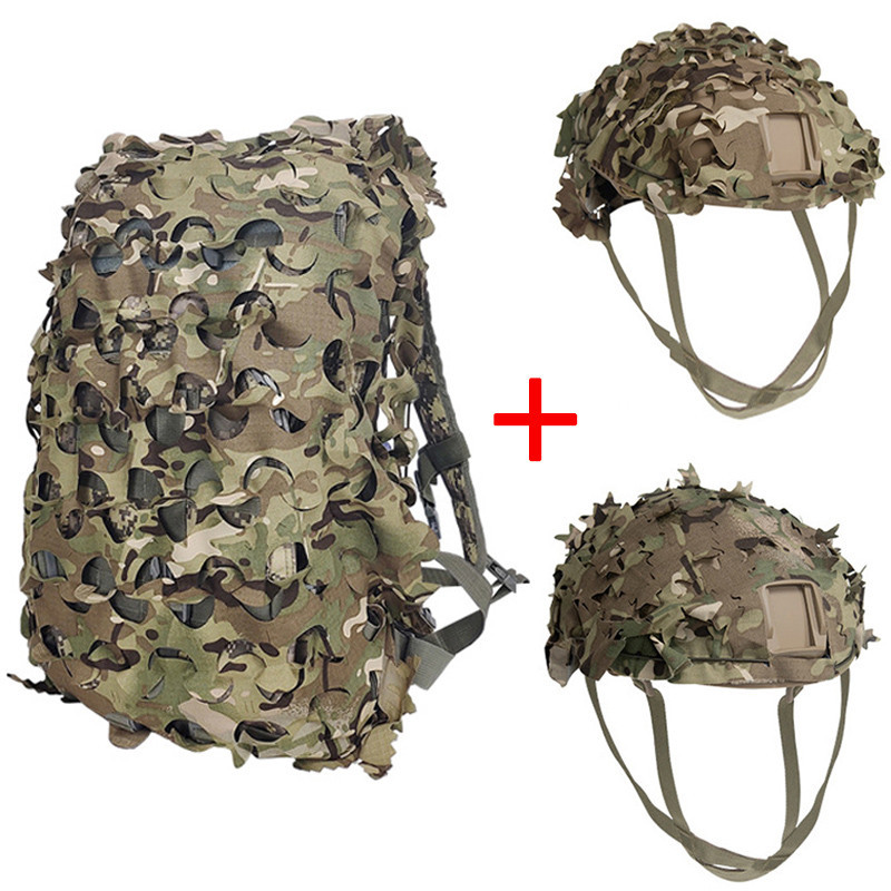 Jual 3D Camo Net Backpack Helmet Cover Kit Laser Cut Camouflage Mesh ...