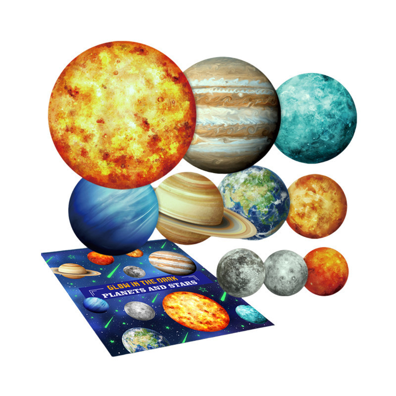 Jual Glow in The Dark Solar System Wall Decals Planets Stars Stickers ...