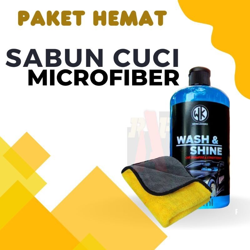 Jual Sabun Cuci Mobil 500ml dan Lap Microfiber Kuning | Shopee Indonesia