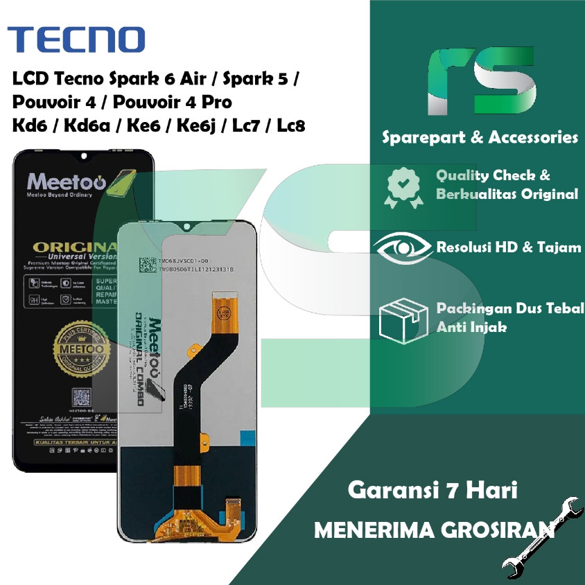 Jual LCD TECNO SPARK 6 AIR / SPARK 5 / POUVOIR 4 / POUVOIR 4 PRO - Kd6 ...