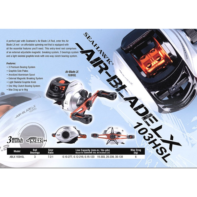 Jual Reel Bc Seahawk Air Blade LX 103HSL | Shopee Indonesia