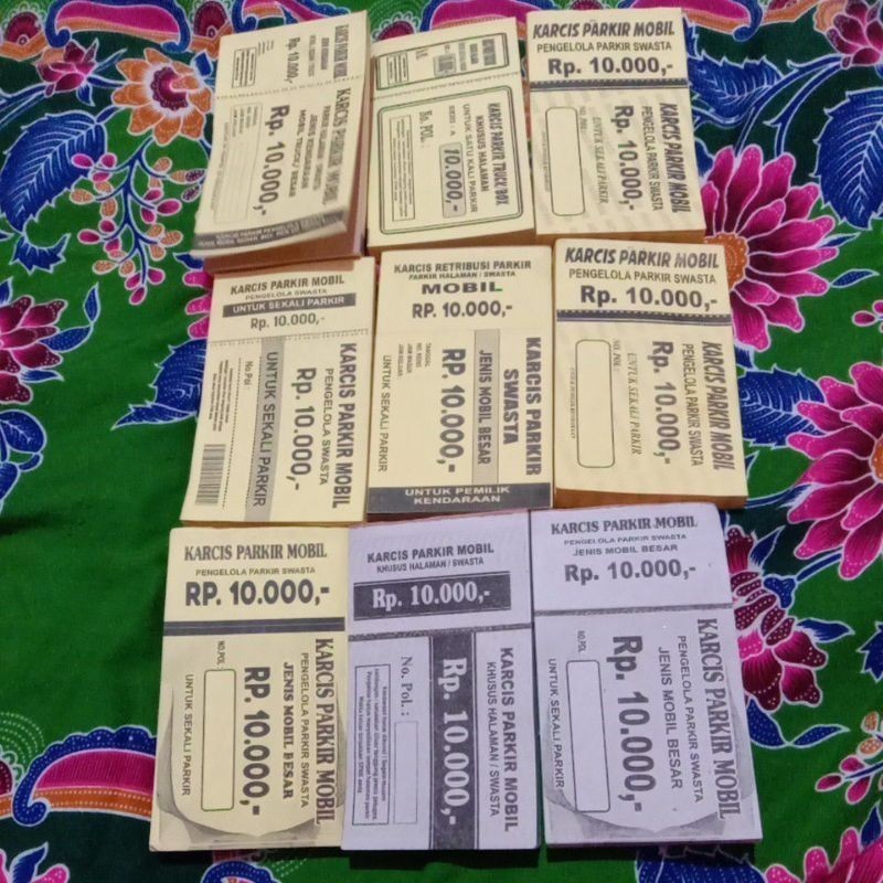 Jual Eceran Karcis Parkir mobil 10k banyak variasi | Shopee Indonesia