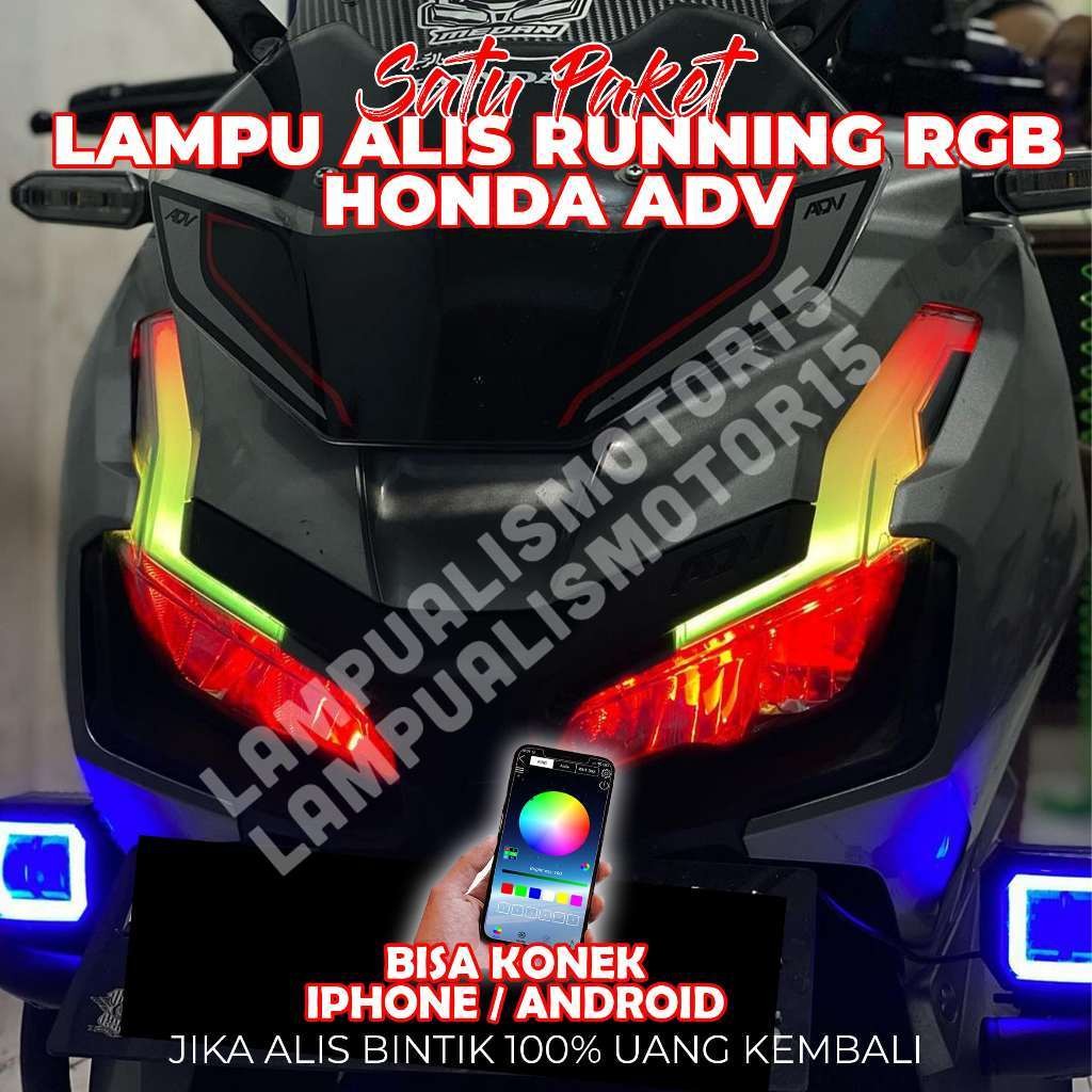 Jual lampu alis running rgb honda adv 150 160 gratis demon eye lampu alis bluetooth tidak ...