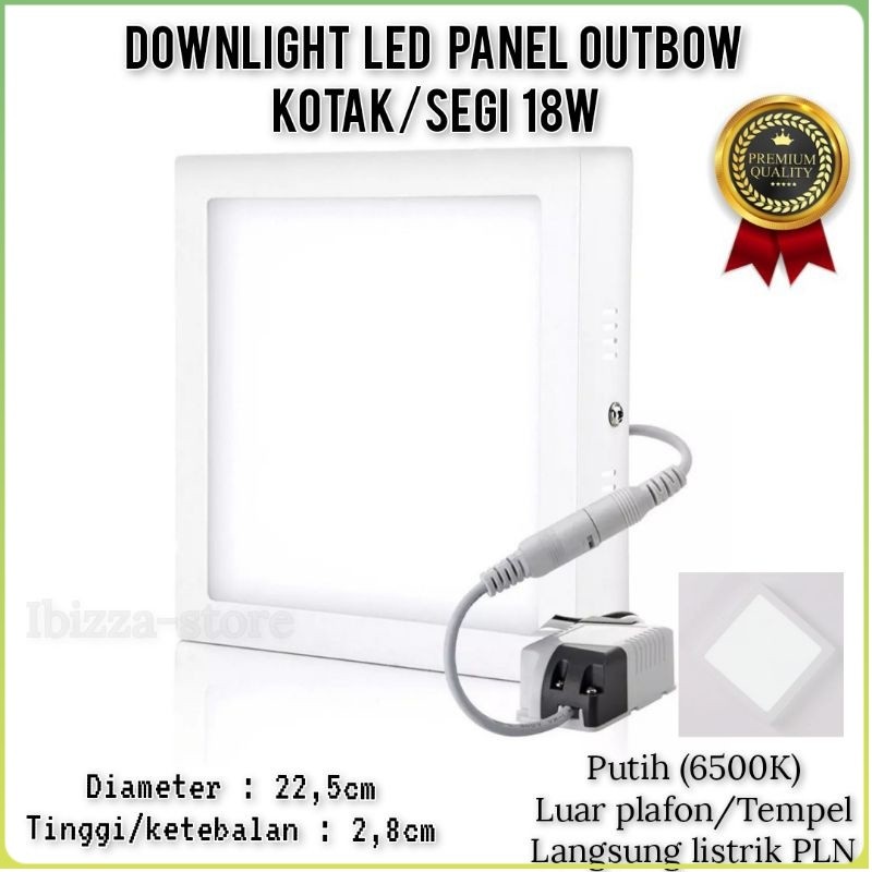 Jual Lampu Downlight LED Panel Outbow Kotak 6W 12W 18W Putih Outbow ...
