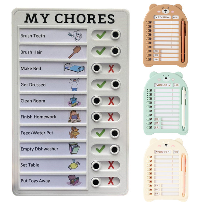 Jual Reusable Chore Chart Planning Board Portable Memo Checklist Board for Kids Detachable ...