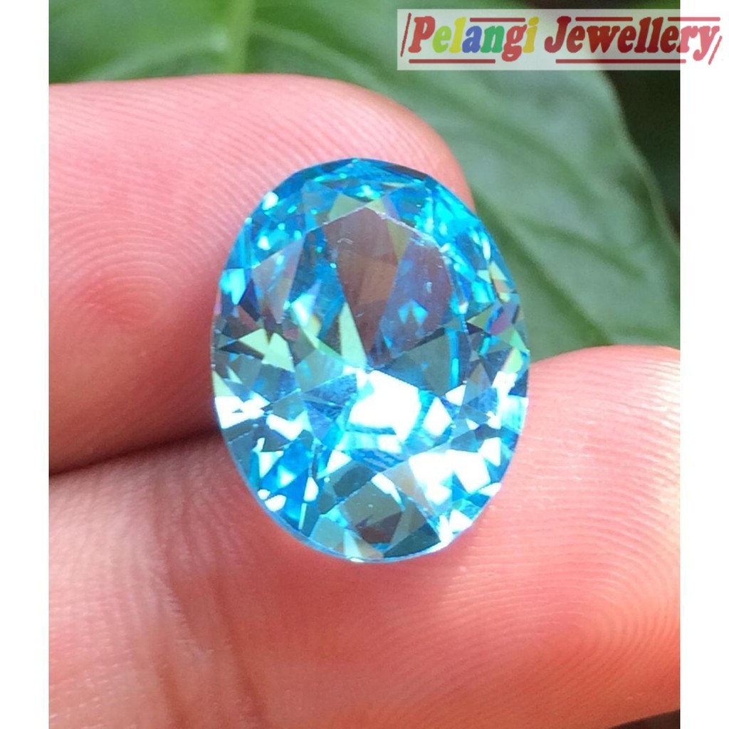 Jual Batu Permata Blue Topaz Swizz Oval Big HQ | Shopee Indonesia